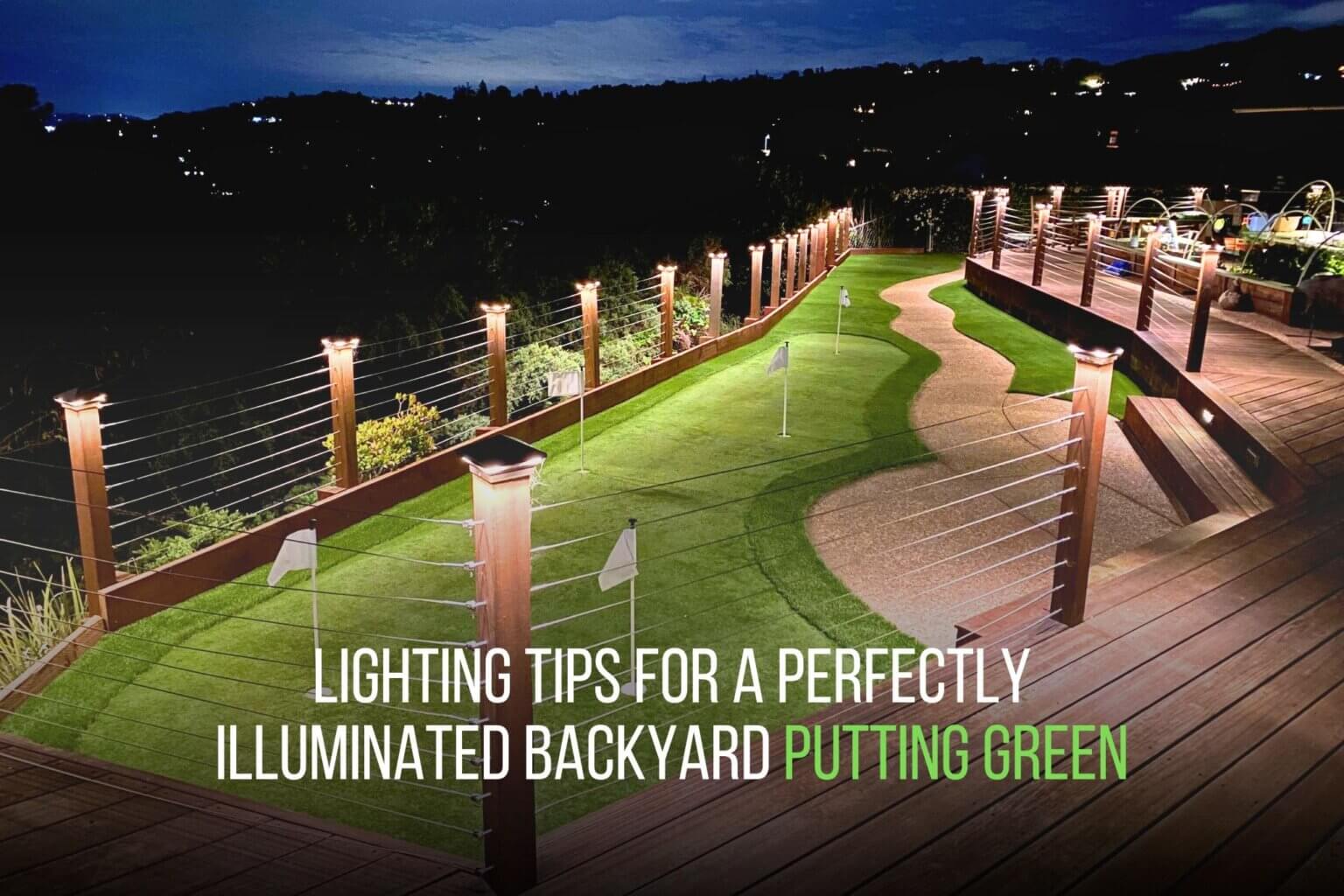 Backyard Putting Green Lighting by Amazing Turf